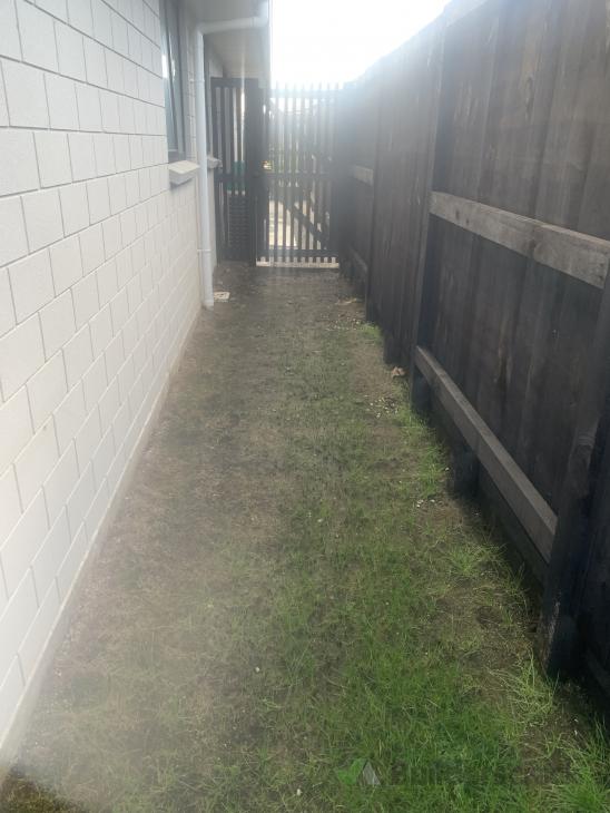 Footpath down side of house to washing line (angled finish to washing ...