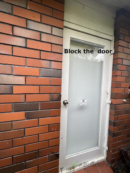 Block an exterior door and change the place of an internal entrance ...
