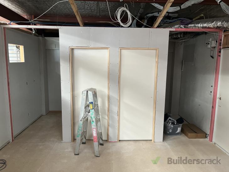 Install timber window frames and architrave around doors and windows ...