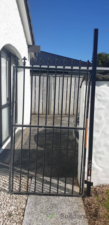 Concrete posts and Install lockable swing gate. (# 877875) | Builderscrack