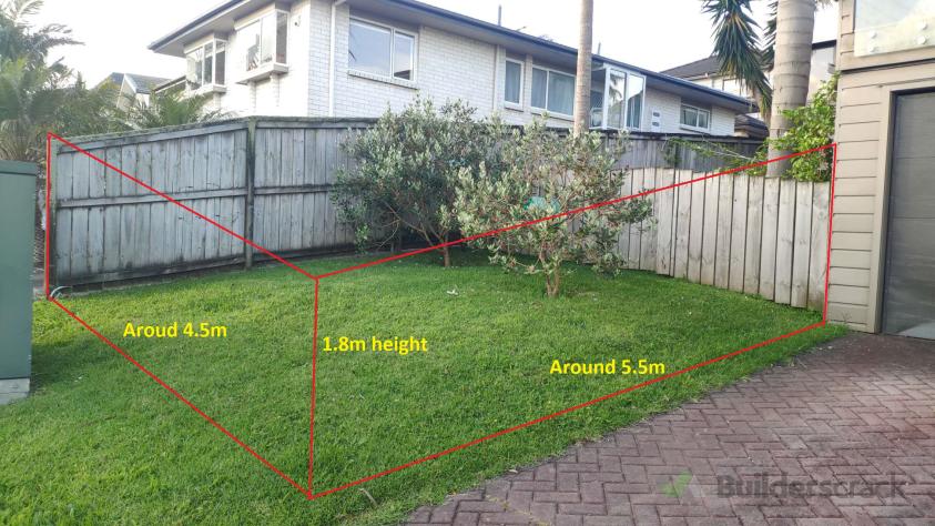 Around 10 meters timber general fence with a wood door (# 915917 ...