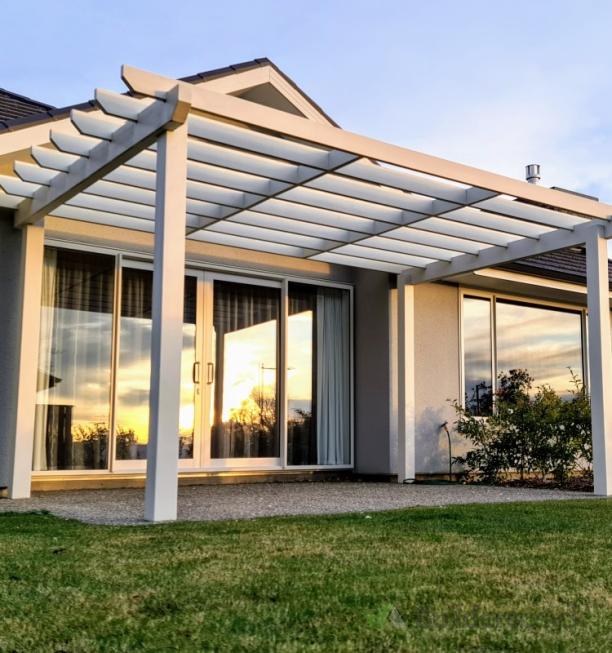 4.5m x 3m x 2.4m freestanding timber pergola - with rafters and open ...