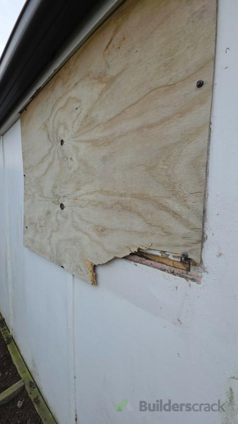 New garage window put in and some facing on external garage wall ...