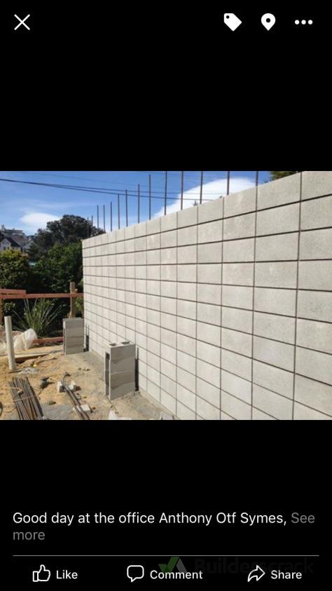 10m x 1.8m high block retaining wall (indoors) (# 274957) | Builderscrack