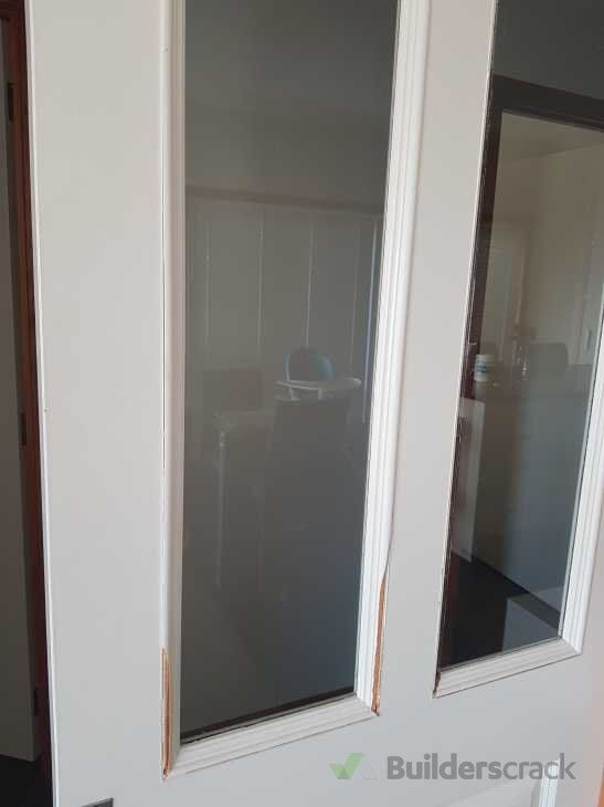 Internal sliding door clashing with skirting and needs repair (or ...