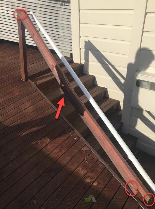 Repair/replace a broken wooden handrail (# 387574) | Builderscrack