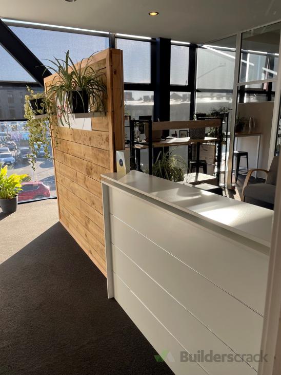 Internal office partition made from rough cut timber (# 751277 ...